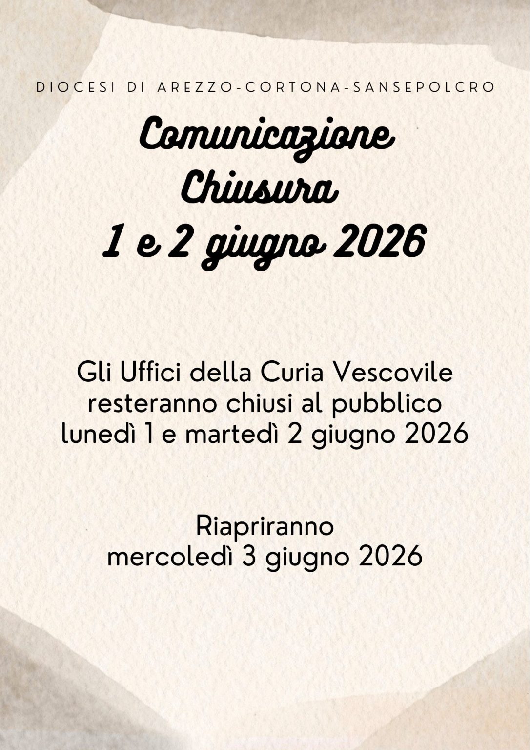 Giorni di chiusura per gli Uffici di Curia - Diocesi di Arezzo-Cortona ...